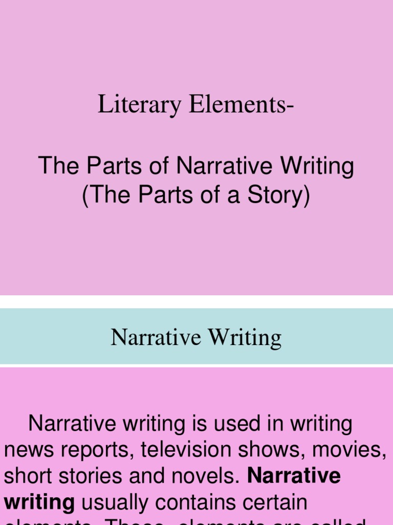 Literary Elements-: The Parts of Narrative Writing (The Parts of A ...