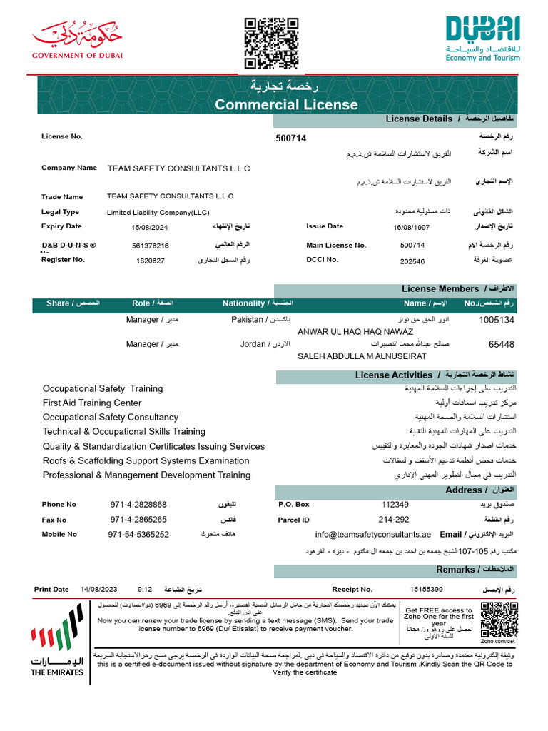Trade License 2024-1 | PDF