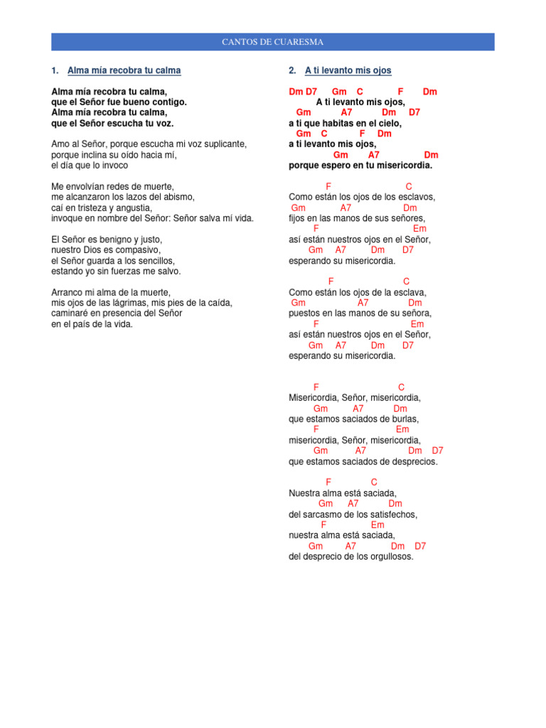 Cantos de Cuaresma | PDF | Pecado | Amor