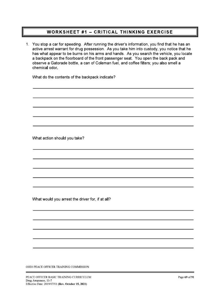 11-7 Drug Awareness Worksheet | PDF