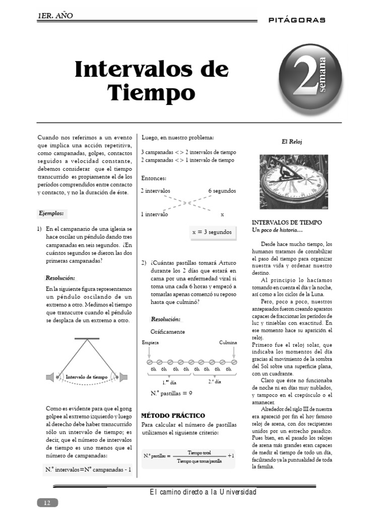 Sem 2 - Intervalos de Tiempo | PDF | Hora | Reloj