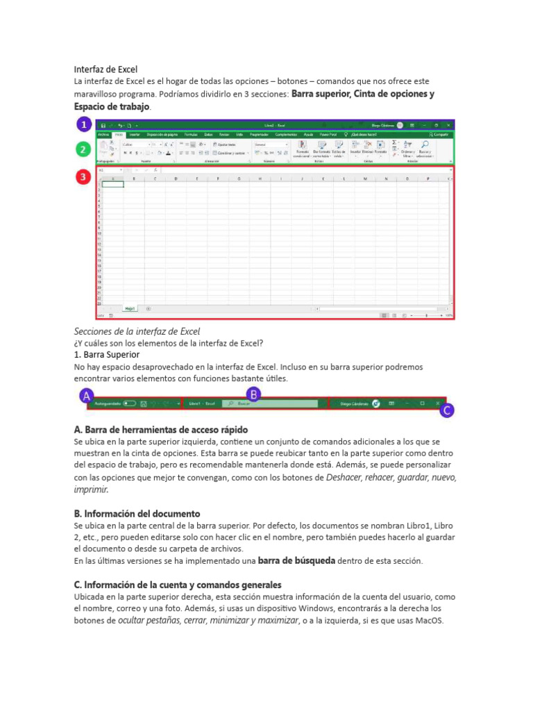 Interfaz de Excel | PDF | Microsoft Excel | Archivo de computadora