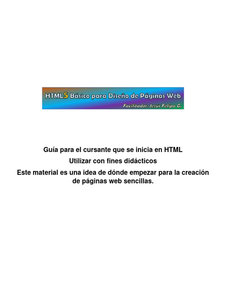 Basico HTML5 | Descargar gratis PDF | HTML | Hipervínculo