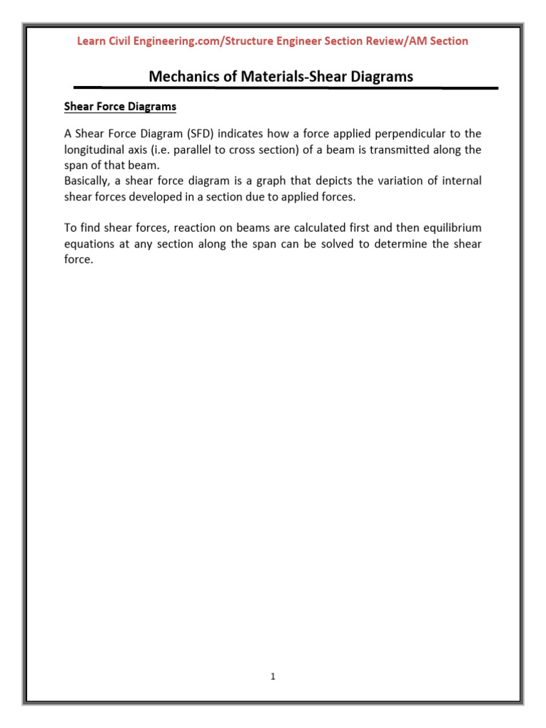 Shear Diagrams | Download Free PDF | Beam (Structure) | Force