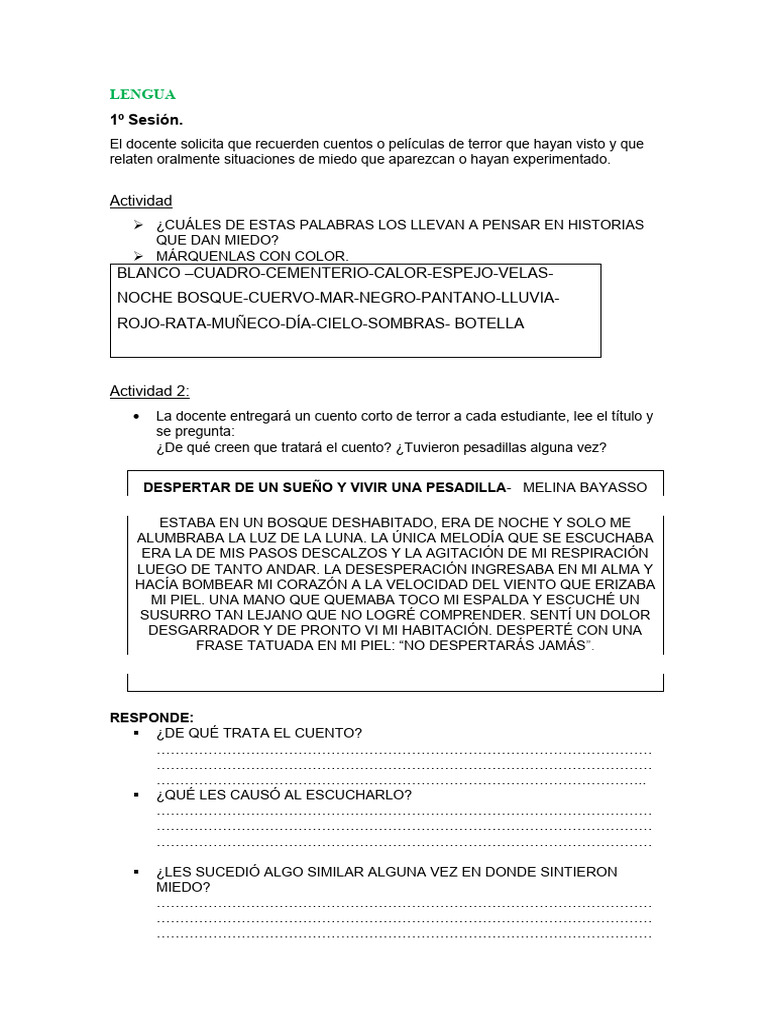Lengua Terror | PDF | Pesadilla