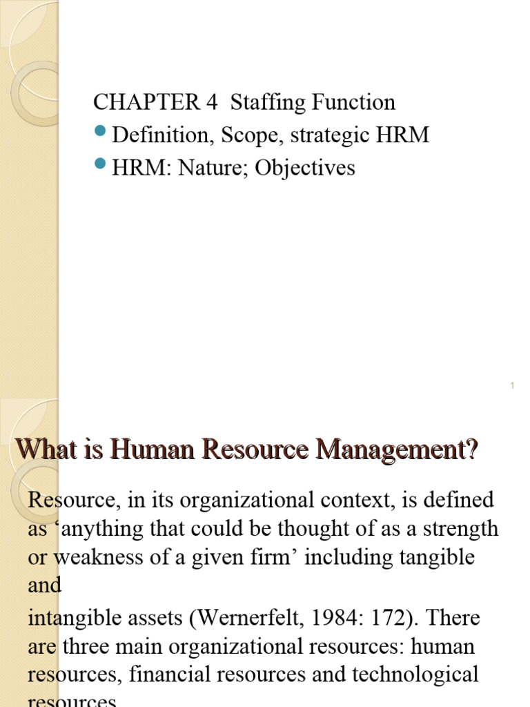CHAP 4 HRM Defination Scope | PDF | Human Resource Management | Human Resources