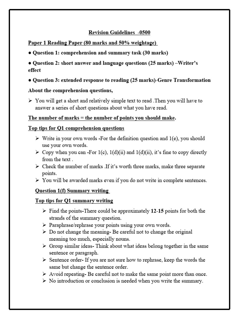 REVISION PDF FOR FLE Ppaper 1 | PDF | Rhetoric | Question