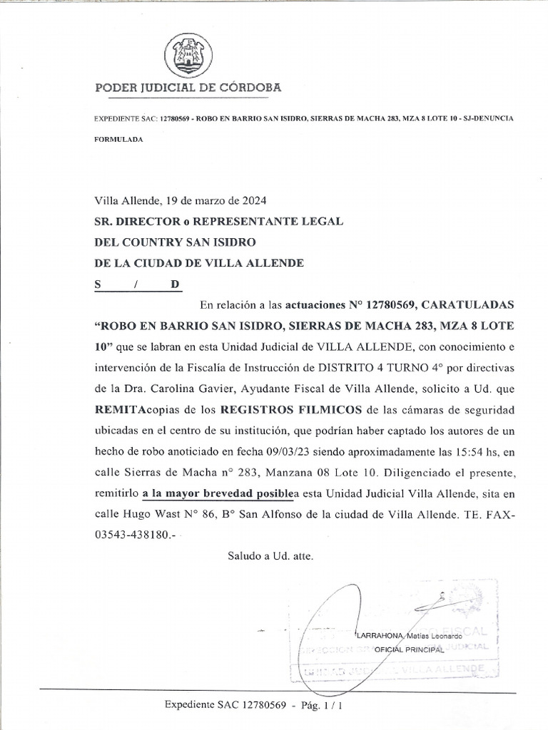SAC 12780569 notificacion judicial | PDF SAC 12780569 notificacion judicial | PDF
