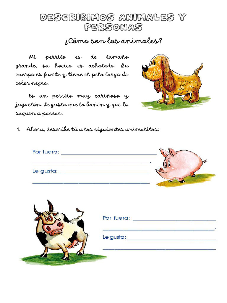Descripción de Objetos y Animales | PDF