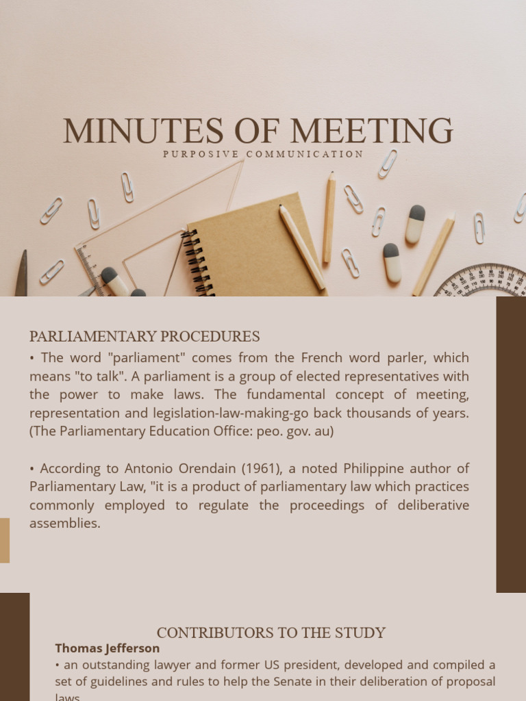 MINUTES OF MEETING | PDF | Parliamentary Procedure | Government