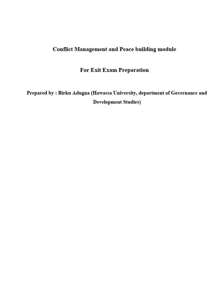 Conflict Management Exit Exam Preparation Material | PDF | Conflict (Process) | Aggression