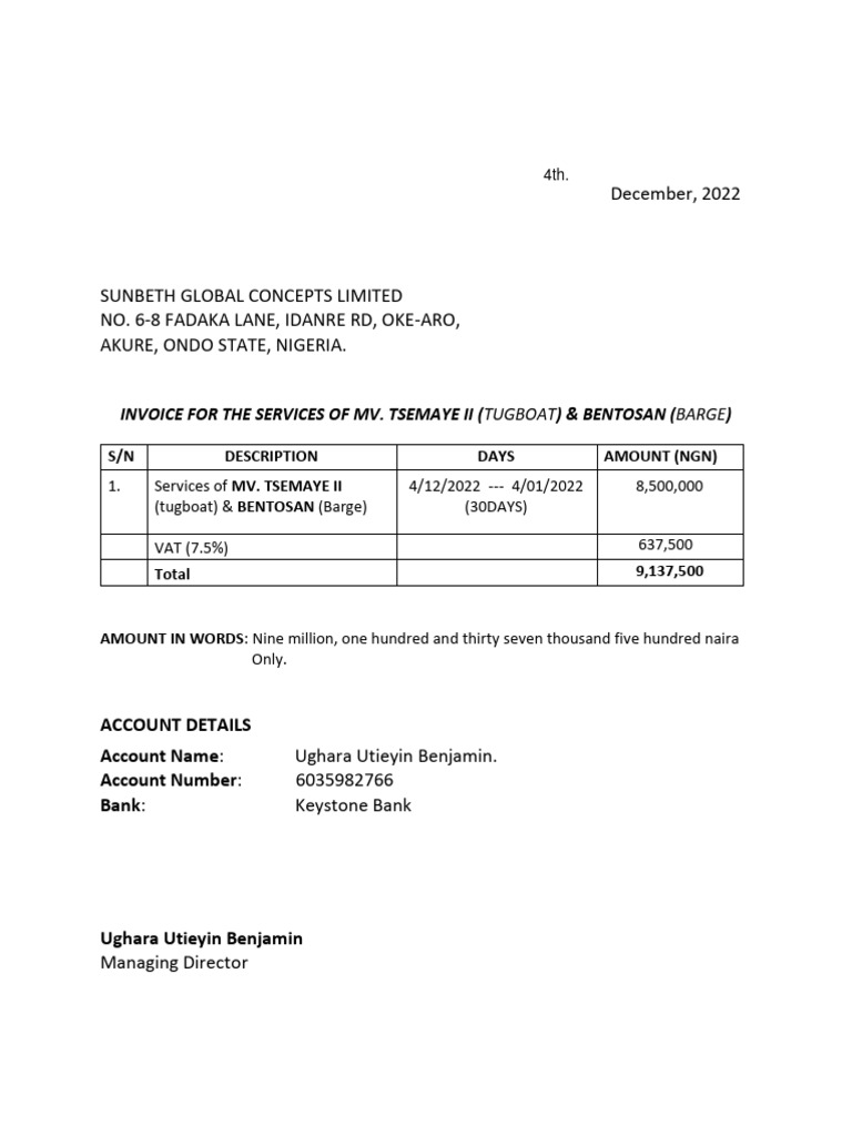 Performance Invoice | PDF
