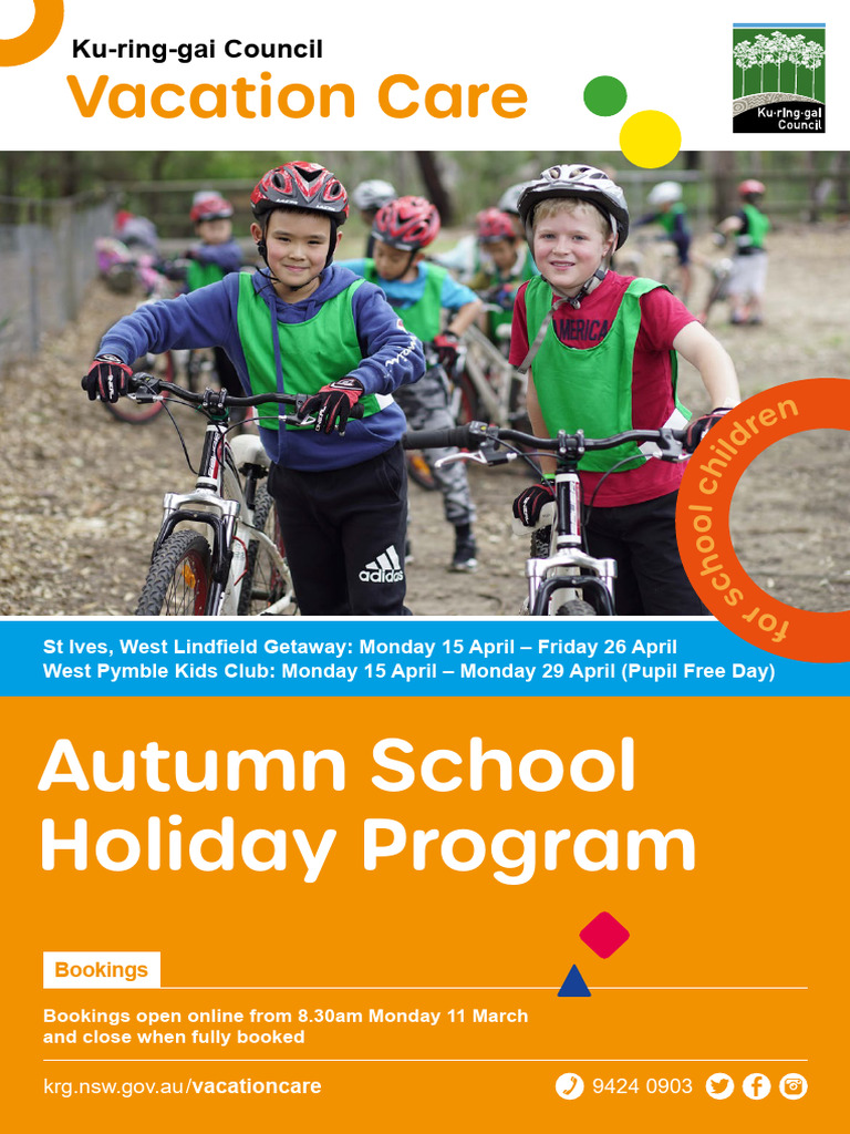 Autumn 2024 Vacation Care School Holiday Program | PDF
