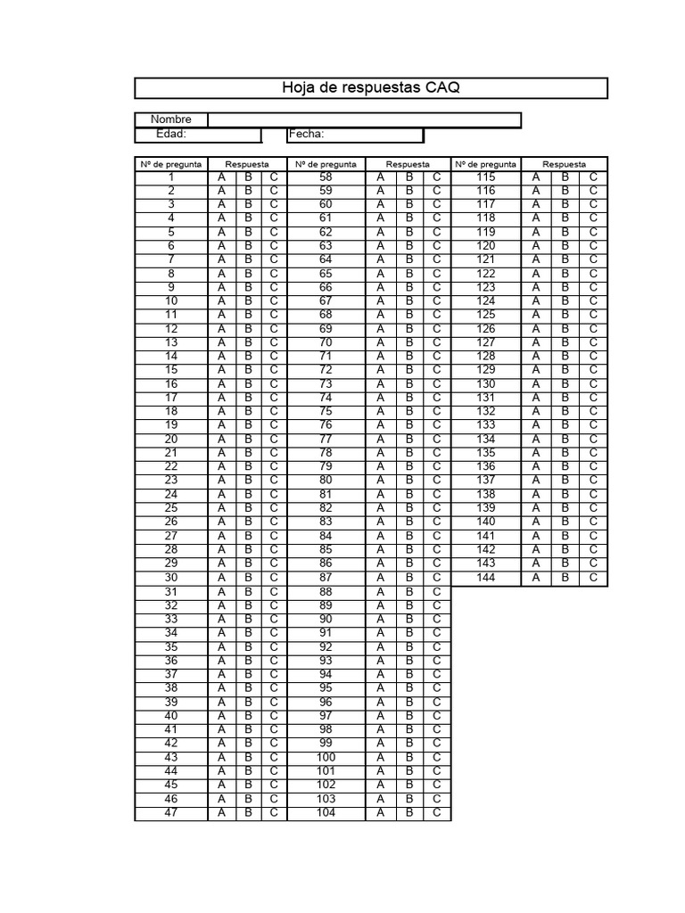 Hojas-de-Respuestas-CAQ | PDF
