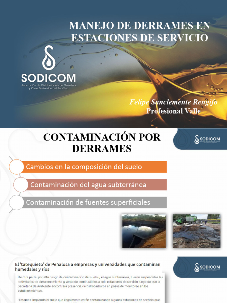 Presentación manejo de derrames ago-22 | PDF