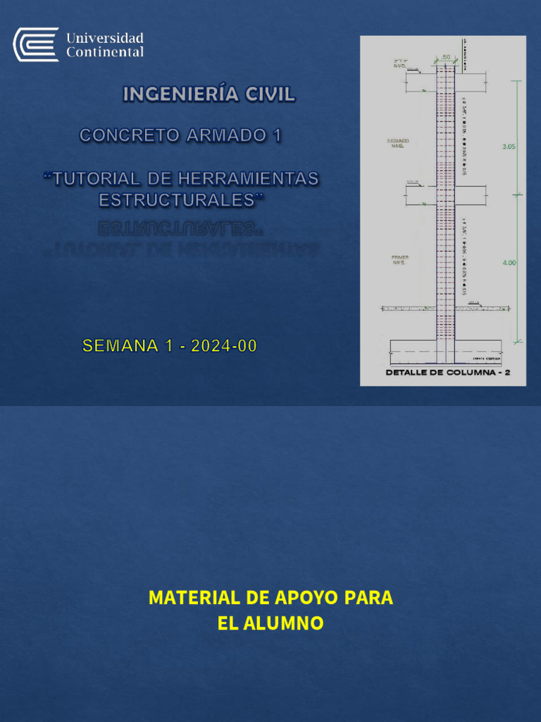 01) Semana 1 - Tutorial 2024-00 | PDF | Rigidez | Ingeniería de Edificación