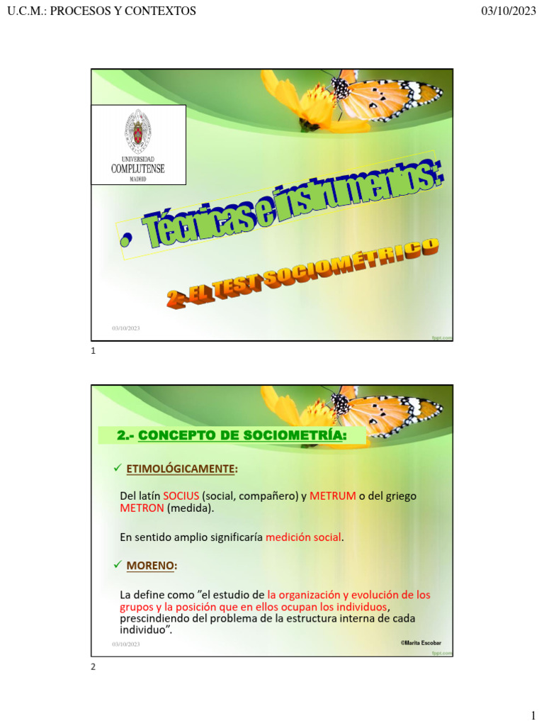 Test Sociométrico en Educación: Definición y Utilidad | PDF