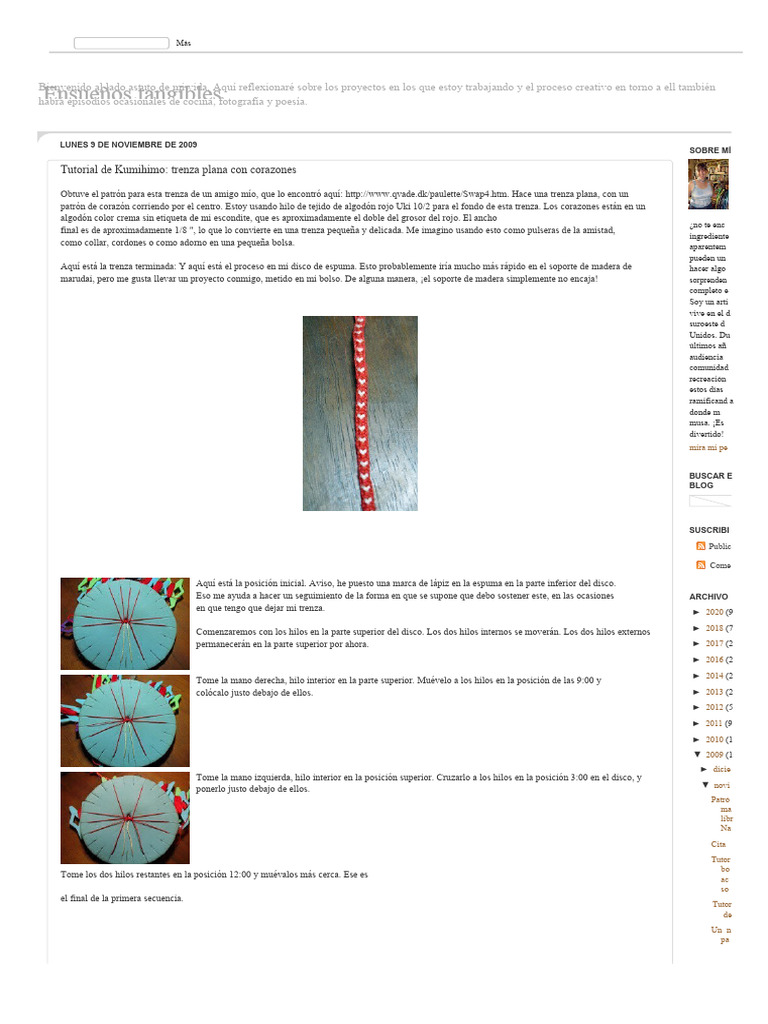Tutorial Kumihimo: Trenza Corazón | PDF