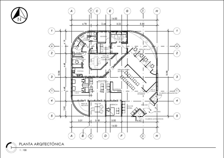 Planta Arquitectónica - Agencia Bancaria - Edon Télles | PDF