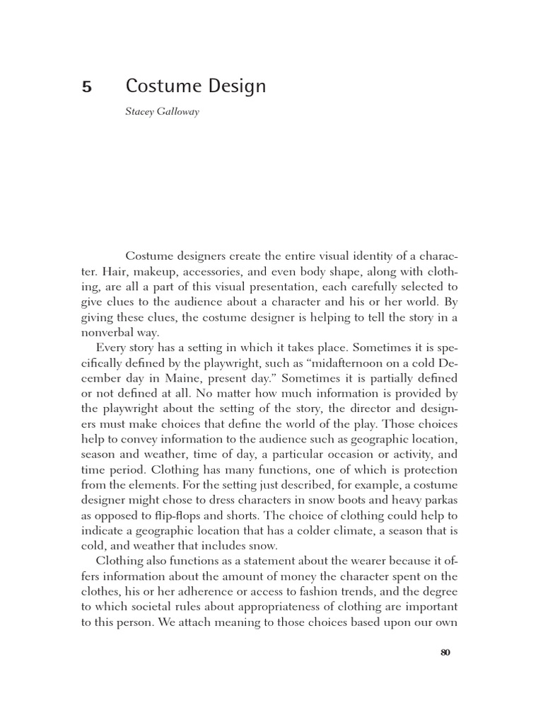Theatre Worlds Ch. 5 Costume Design | PDF | Costume Design | Clothing