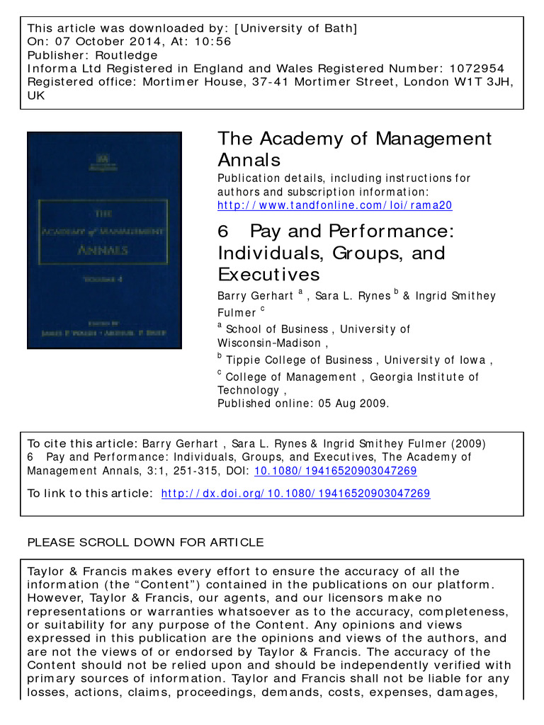 Gerhart PFP | PDF | Incentive | Employment