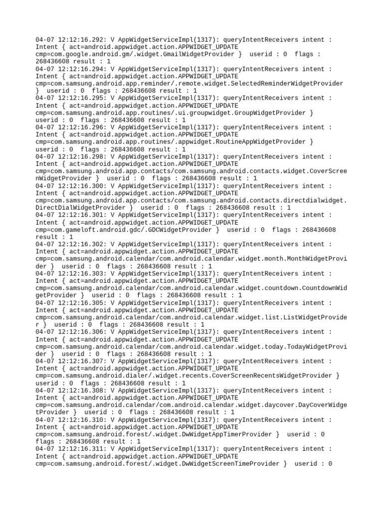 Appwidget History Log1 | PDF