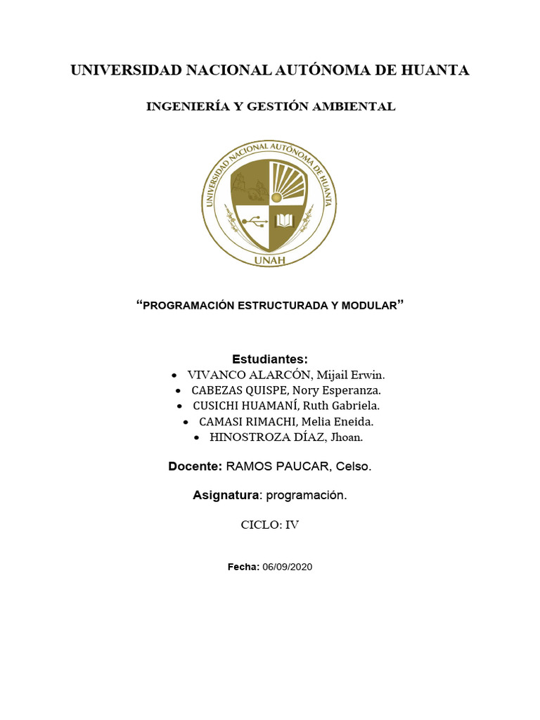 Programación Modular Y Estructurada 1 Pdf Programa De Computadora Programación