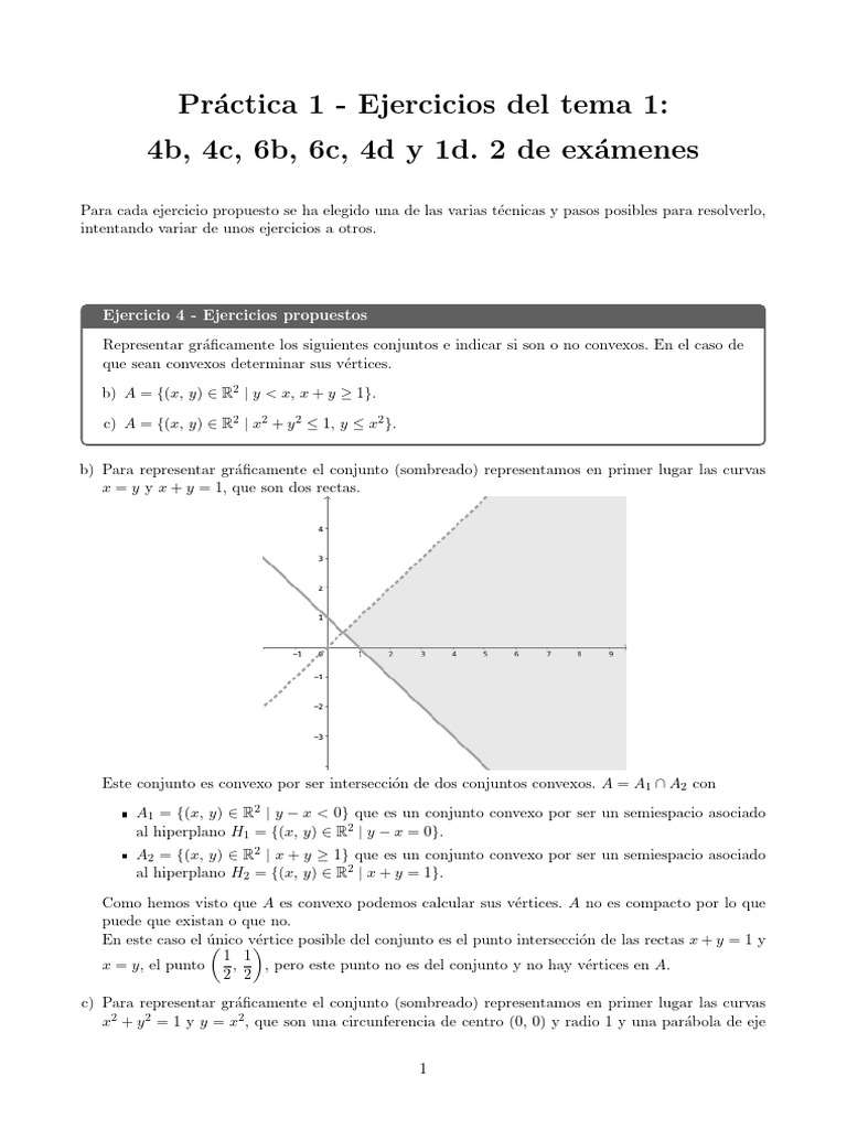 Practica1 Resuelta | PDF | Conjunto convexo | Geometría