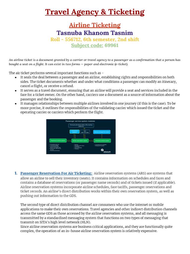 Air Ticketing | PDF | Airlines | Civil Aviation