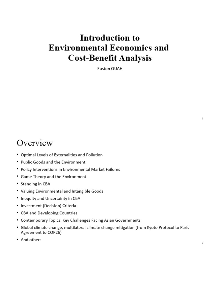 Introduction and History 2 | PDF | Cost–Benefit Analysis | Economics