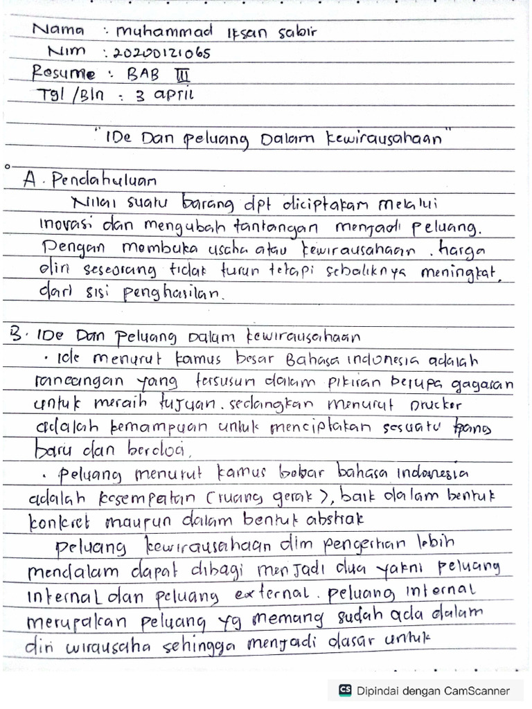 RESUME KEWIRAUSAHAAN 2 - 065 - Muhammad Iksan Sabir | PDF