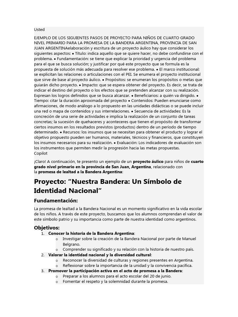 Proyecto Escolar: Promesa a la Bandera | PDF | Diseño
