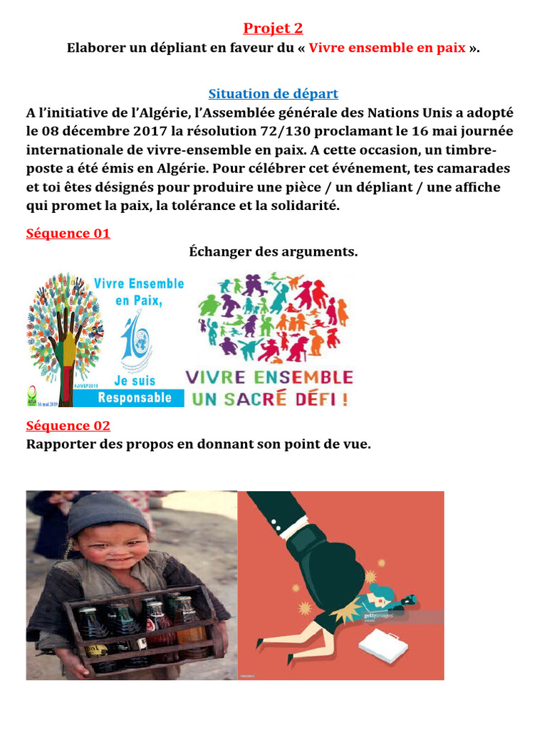 Projet 2 Séquence 1 Et 2 4 A.M (1) Amel Said | PDF | Phrase | Guillemet