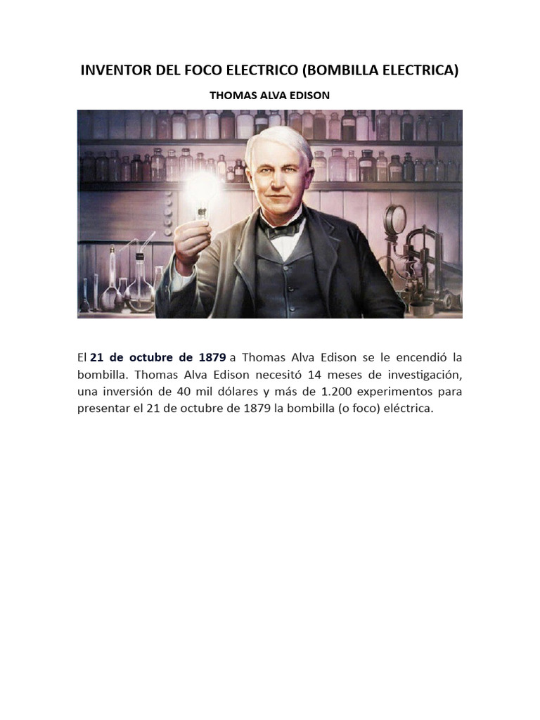 Inventor Del Foco Electrico | PDF