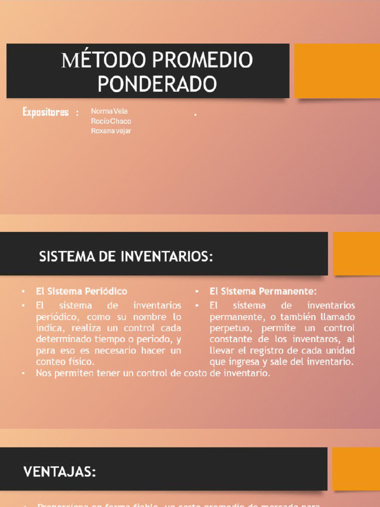 Expo. Promedio Ponderado | PDF