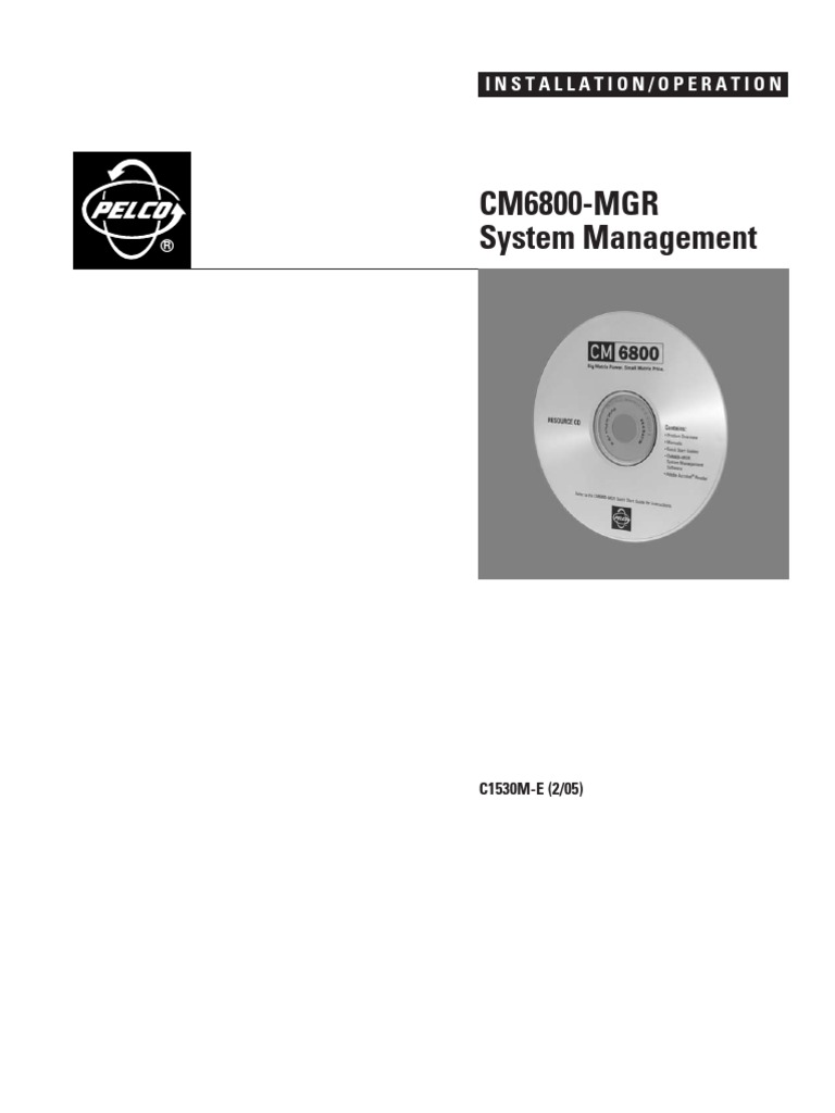 CM6800-MGR System Management Installation Operation Manual | PDF ...