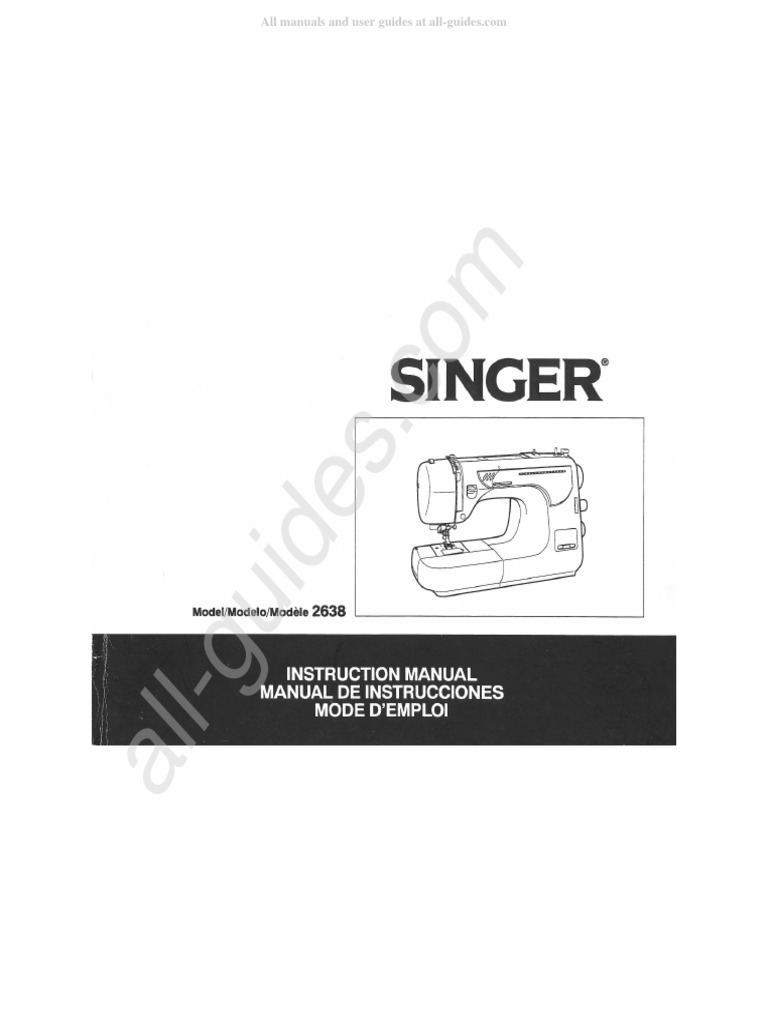 Singer 2638 Sewing Machine Instruction Manual | PDF