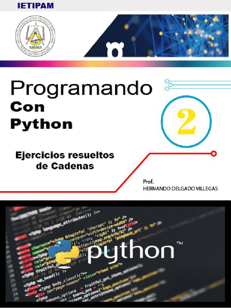 No. 2 EJERCICIOS DE CADENAS | PDF | Python (lenguaje de programación ...