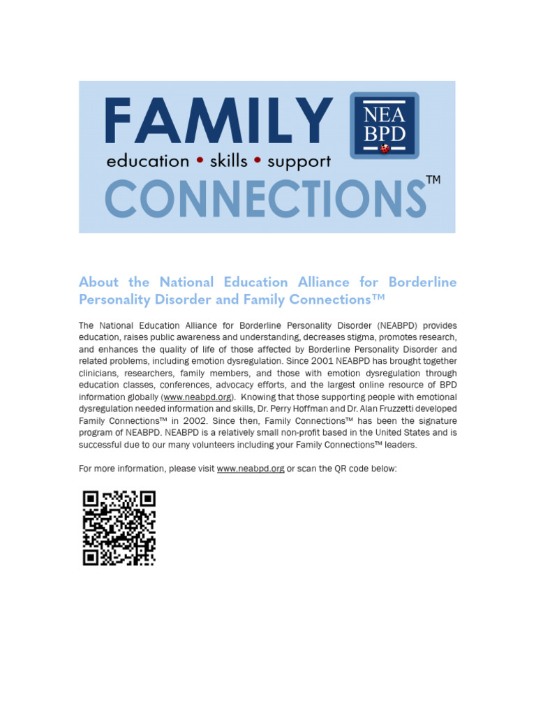 Family Connections Student Module 1 | PDF | Borderline Personality Disorder | Personality Disorder
