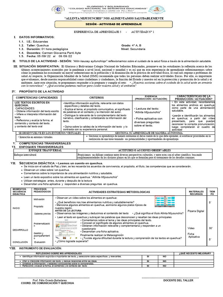 Sesión - Lectura - Exp. 5 | PDF | Aprendizaje | Cognición