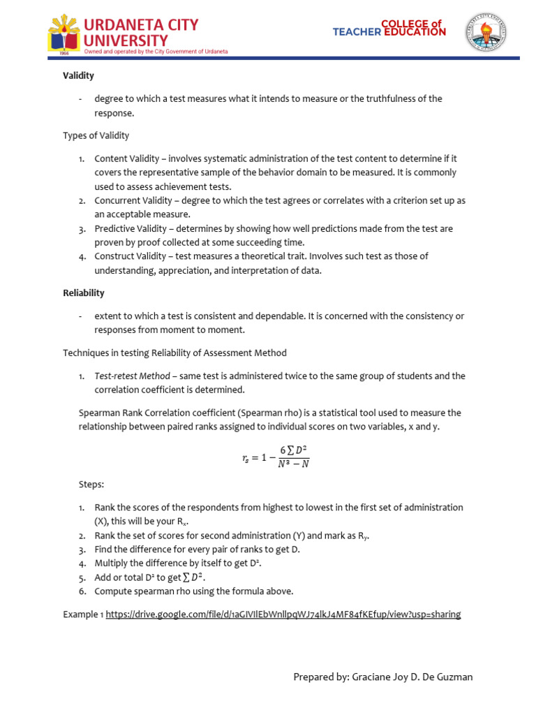 Validity and Reliability in Testing | PDF | Validity (Statistics ...