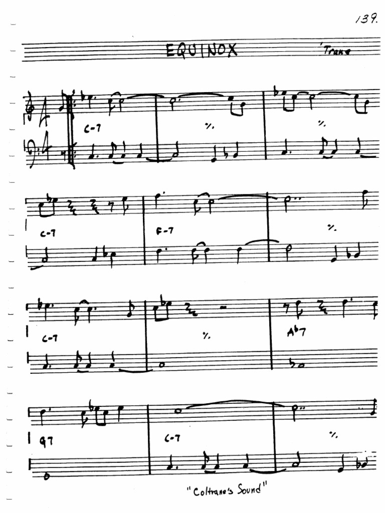 Equinox Coltrane Chart | PDF