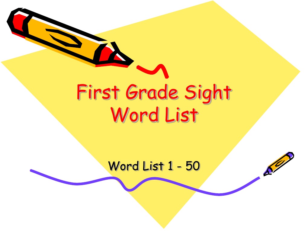 First Grade Sight Words List 1-50 | PDF