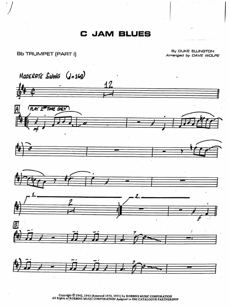 C Jam Blues Chart | PDF