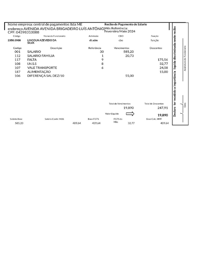 60751689 Modelo Contra Cheque.pdf 1 | PDF
