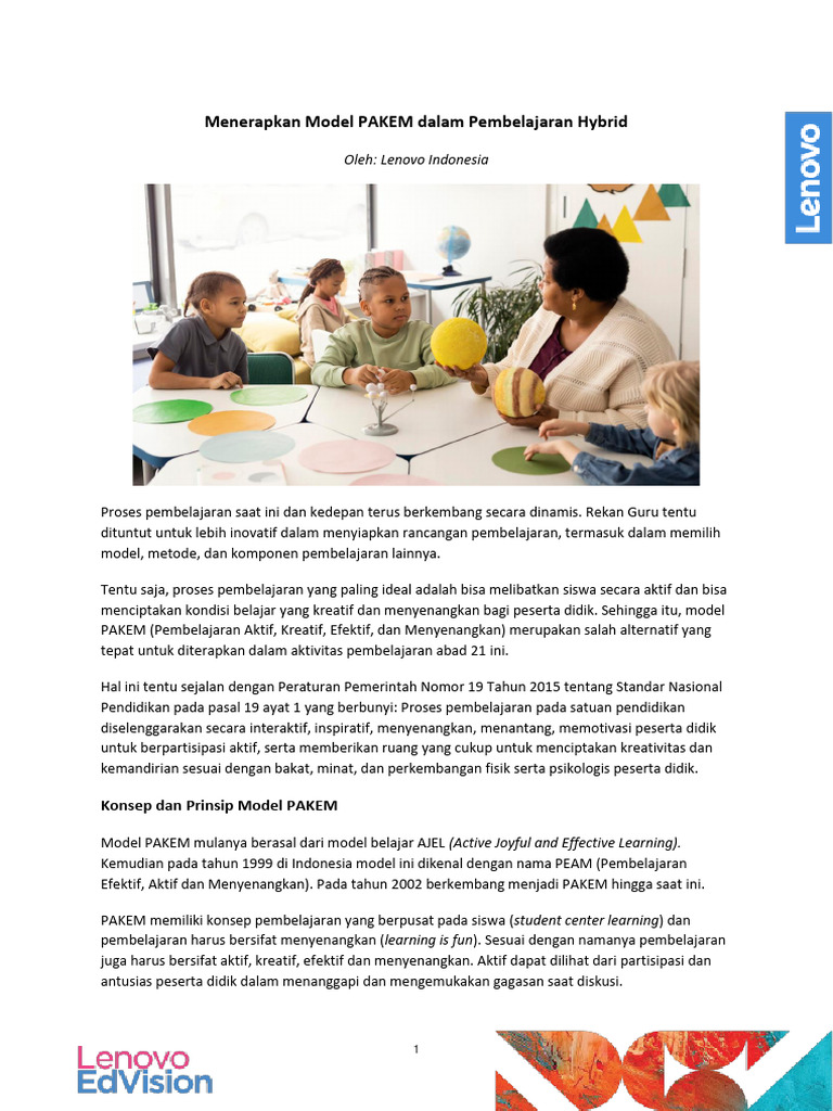 Menerapkan Model PAKEM Dalam Pembelajaran Hybrid | PDF