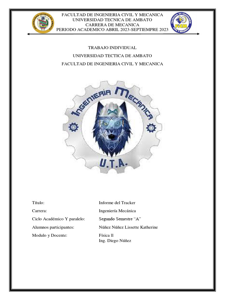 Informe Del Tracken | PDF | Ingeniería | Ingeniería mecánica