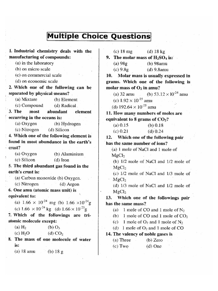 CHAPTER 1 Multi Choice | PDF
