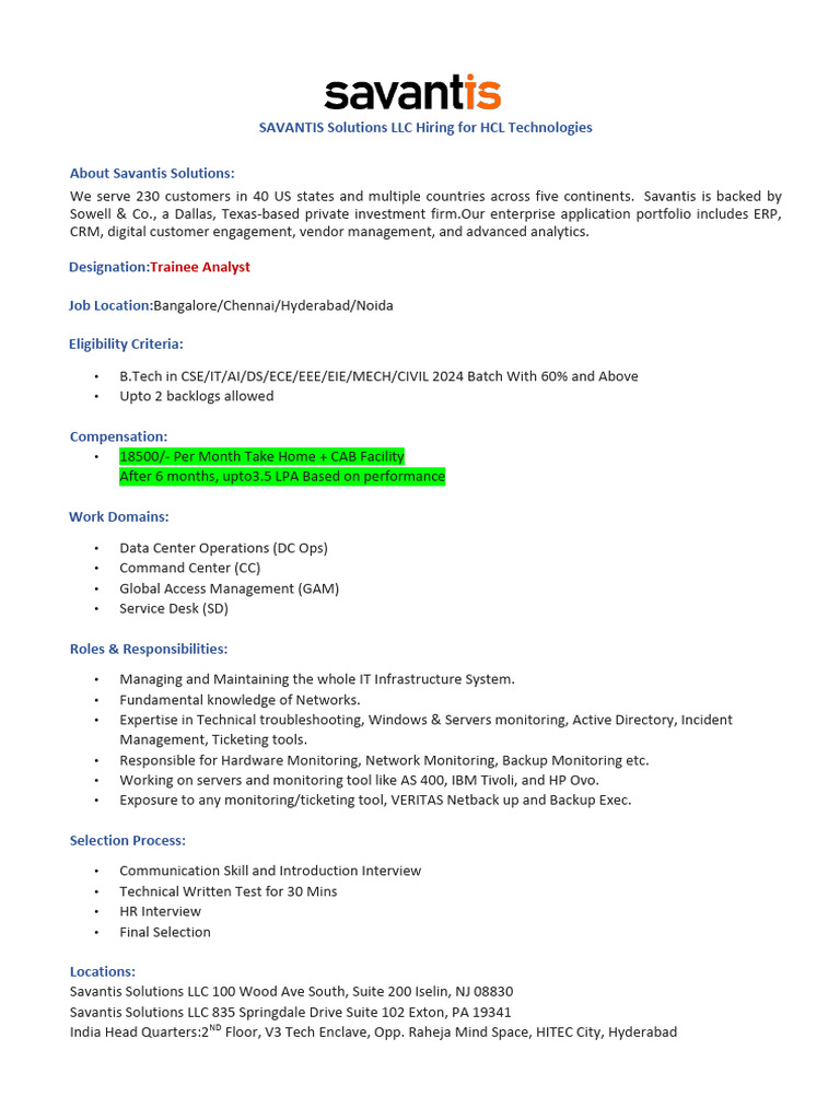 Savantis Solutions LLC JD 2024 New | PDF | Business | Technology ...