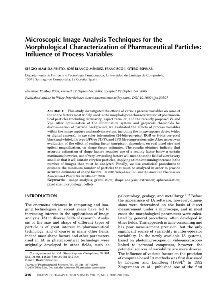 Microscopic Image Analysis Techniques Fo | PDF | Image Resolution | Pixel